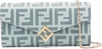 Fendi portefeuille continental &agrave; motif monogramm&eacute; - Bleu