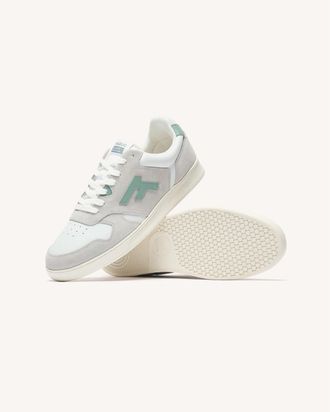 Faguo Baskets blanc et vert clair cuir - PALMER