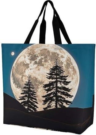 Generic Pins De La Lune Sac &Agrave; Bandouli&egrave;re R&eacute;utilisable Sacs Grand Sac A Main Femme Pour Travail Plage Shopping
