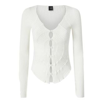 Pinko Pinko, Femme, Pulls, Blanc, Taille: 36 FR Cardigan en Viscose Ensoleill&eacute;e
