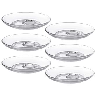 Leonardo Senso Untertasse, sp&uuml;lmaschinengeeignete Glas-Unterteller f&uuml;r Tassen und Gl&auml;ser, 6er Set, &Oslash; 115 mm, 024016