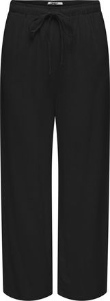 Only Damen Onlsiesta Mw Pull-up Linen Bl PNT Noos Gerade Geschnittene Basic-Hose Mit Mittlerer Taille, Black, XXS x 32L