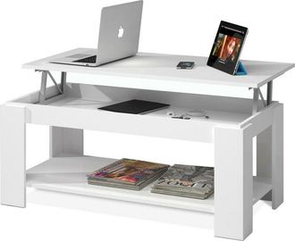 PEGANE Table Basse modulable coloris blanc artic - 43 x 102 x 50 cm Pegane