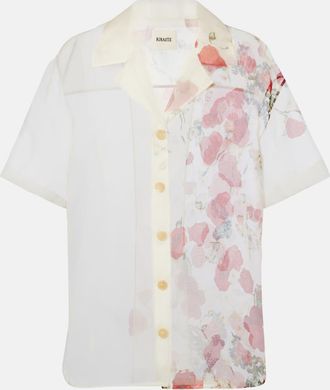 Khaite Chemise Riordan en organza de soie &agrave; fleurs