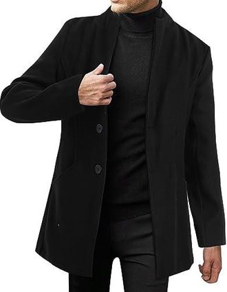 Generic Veste Homme Mi Saison,Hommes Manteau dhiver Col À Manches Longues Rembourré en Cuir Veste Vintage Épaissir Manteau en Peau De Mouton Veste Manteau Cou