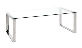 Haku Möbel Couchtisch Edelstahl, Edelstahl, Sicherheitsglas 8 mm - Maße: B 120 cm x H 40 cm x T 60 cm, Style: Modern