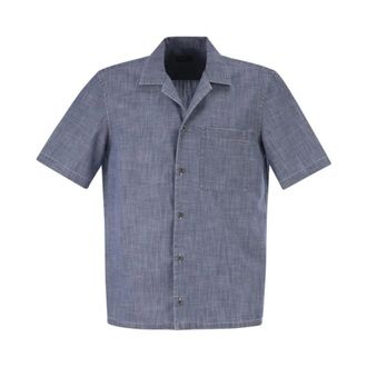 PESERICO Hemd mit Camp-Kragen und kurzen &Auml;rmeln - - Shirts - Herren - Blau - S