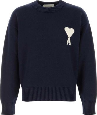 Ami Homme, Pulls, Bleu, Taille: L Pull Ras du Cou De Coeur