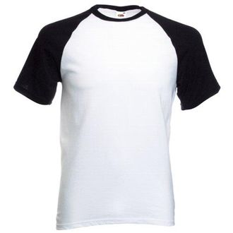 Fruit Of The Loom Baseball T-shirt - Blanc/Noir XL