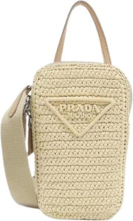Prada Pre-owned Sac bandouli&egrave;re Rafia - Femme - Pre-owned - Beige - Taille: ONE Size