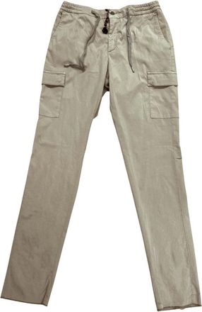 Marco Pescarolo Homme, Pantalons, Beige, Taille: W40 Evo Slim-fit Pantalons