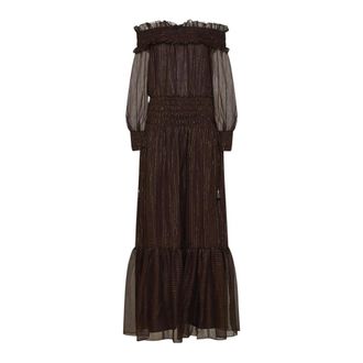Self Portrait Femme, Robes, Brun, Taille: 40 FR Georgette Maxi Dress