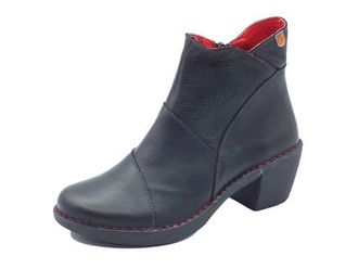 Jungla 7518 Yankee Bottines pour femme en cuir noir avec &eacute;clair et talon moyen, Noir, 38 EU