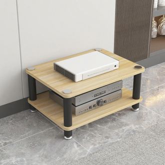 Generic HiFi Regal Stereo-Audio-Medienschrank mit 1/2/3/4 Ebenen HiFi Rack aus Holz & Stahl, Offener CD-Player-Ständer, für Hi-Fi-Anlagen und WLAN-Router(Yell