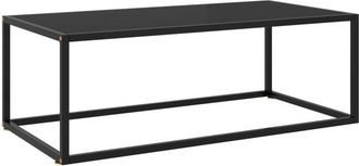 vidaXL Vidaxl - Couchtisch Schwarz mit Schwarzem Glas 100x50x35 cm
