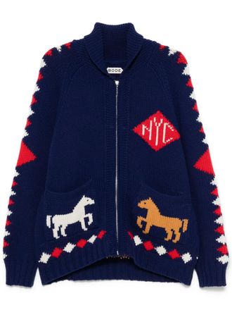 Bode cardigan Diamond Corral - Bleu