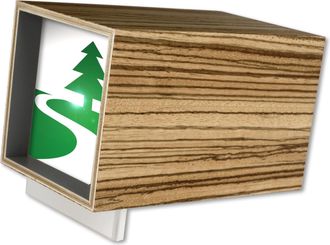 Guru Shop Mini Leuchtkasten, Bilderleuchte, Beleuchteter Bilderrahmen, Minikomat - Zebrano, 8x8x14 cm