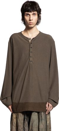 Ziggy Chen Henley Neck Long Sleeve T-Shirt