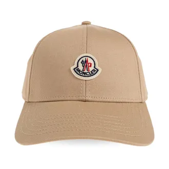 Moncler Homme, Accessoires, Beige, Taille: ONE Size Casquette de baseball en gabardine de coton