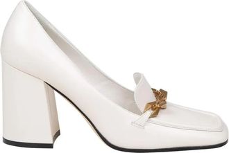 Jimmy Choo London Hohe Schuhe - Cream White Leather Pump - Gr. 38,5 (EU) - in Wei&szlig; - f&uuml;r Damen