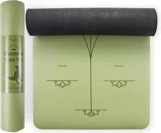 Myga XL Ausrichtungs-Yogamatte | Eingezeichnete Körperausrichtungslinien | 6 mm Dicke |Rutschfeste Polsterung | 195 x 68 cm