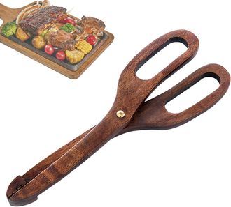 Generic Brotzange aus Holz, Lebensmittelclip aus Holz - Schere mit Holzclip Vielseitige Zange zum Kochen von Lebensmitteln, Servierzange in Lebensmittelqualit