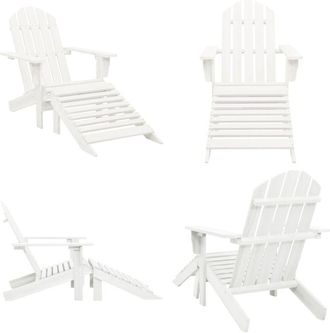 vidaXL Gartensessel mit Fu&szlig;st&uuml;tze Holz Wei&szlig; - Gartensessel - Holzsessel - Outdoor M&ouml;bel - Gartenm&ouml;bel - Lounge Chair - Home & Living
