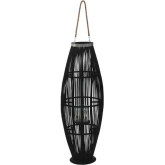 vidaXL Bougeoir suspendu Bambou Noir 95 cm vidaXL