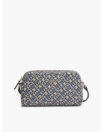 Tommy Hilfiger Sac bandouli&egrave;re en jacquard &agrave; monogramme TH - Bleu fonc&eacute;