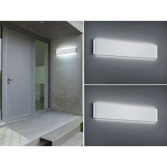 Trio Leuchten 2er SET LED Au&szlig;enwandleuchten Up and Down Light Wei&szlig;, Breite 46,5cm