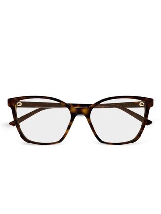 Gucci lunettes de vue &agrave; monture papillon - Marron