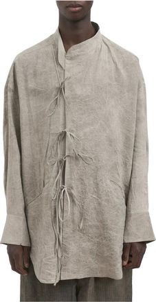 Ziggy Chen Homme, Vestes, Gris, Taille: M Chemise &agrave; Col Mandarin et Cordons