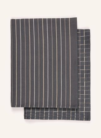 ROSS 2er-Set Geschirrt&uuml;cher Mit Leinen grau