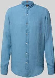 Boss Orange by Hugo Boss Regular Fit Leinenhemd mit Stehkragen Modell Race