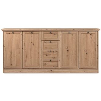 Calicosy Calicosy - Buffet 4 portes et 4 tiroirs avec poign&eacute;es en m&eacute;tal L200 cm - timber
