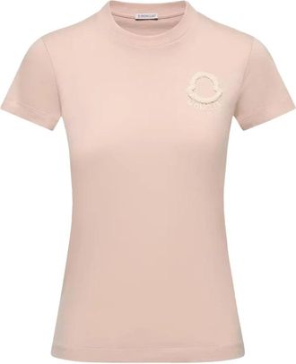 Moncler Femme, Tops, Rose, Taille: 42 FR T-shirt &agrave; col rond