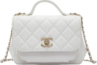 Chanel Sac port&eacute; &eacute;paule doccasion Business Affinity - Femme - Pre-owned - Blanc - Taille: ONE Size