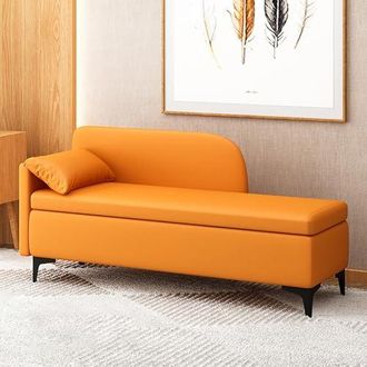 Generic Banc de rangement ottoman avec dossier pour chambre &agrave; coucher - Solution de rangement polyvalente pour bout de lit, meuble de chambre id&eacute;al