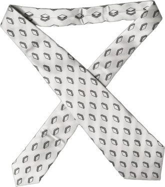 Dolce & Gabbana Femme, Accessoires, Blanc, Taille: ONE Size Cravate en soie &agrave; motifs