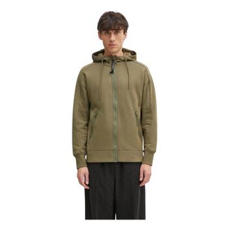 C.P. Company Glatte Kapuzen-Zip-Up-Sweatshirt - - Sweatshirts & Hoodies - Herren - Gr&uuml;n - L