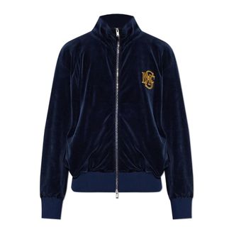 Stella McCartney Femme, Sweatshirts et sweats &agrave; capuche, Bleu, Taille: 40 FR SweaT-shirt &agrave; col roul&eacute; en velours