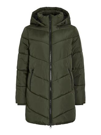 Vila Vila Padded Coat Vimilja Manteau rembourr&eacute; Noos, Bleu fonc&eacute;, 40 Femmes