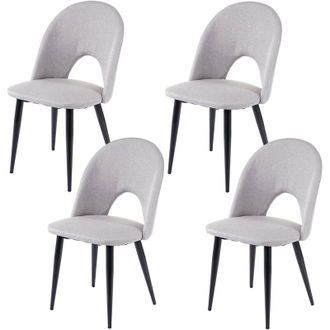 Hhg jamais utilis&eacute;] 4x chaise de salle &agrave; manger 209, fauteuil, tissu, gris
