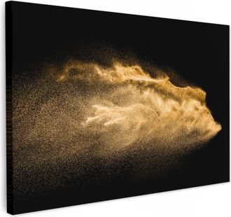MuchoWow © Bilder Groß 120x80 cm XXL Wohnzimmer Goldene Deko Modern Wandbild Foto auf Leinwand Bild Schlafzimmer Room Decor Geschenke Sand - Gold - Schwarz - L