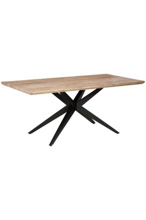 MID.YOU Mid.you Esstisch, Sonoma Eiche, Metall, Holzwerkstoff, rechteckig, eckig, X-Form, 90x76x180 cm, Esszimmer, Tische, Esstische