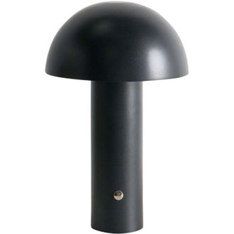 Beliani Lampe de Table Moderne en M&eacute;tal Fer LED Sans Fil Int&eacute;rieur Ext&eacute;rieur Forme Champignon Noire Bojo