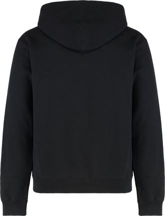 Jil Sander Mens Logo Cotton Hoodie Black Jumpers Sweater