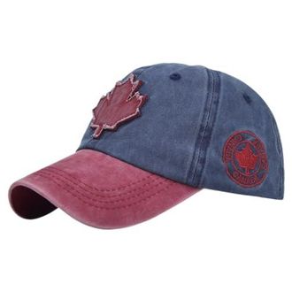 Generic Casquette de baseball du Canada, drapeau de la feuille d&eacute;rable brod&eacute;e, chapeau r&eacute;glable pour maman, casquettes de baseball, Rouge, Taille unique