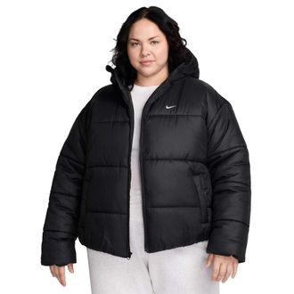 Nike Steppjacke f&uuml;r Damen, mit Kapuze (Schwarz/Wei&szlig;)