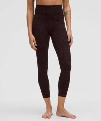 lululemon Align Hose mit hohem Bund und Taschen f&uuml;r Frauen - 64 cm - Gr&ouml;&szlig;e 12 in Glow Grid Lava Cake Multi